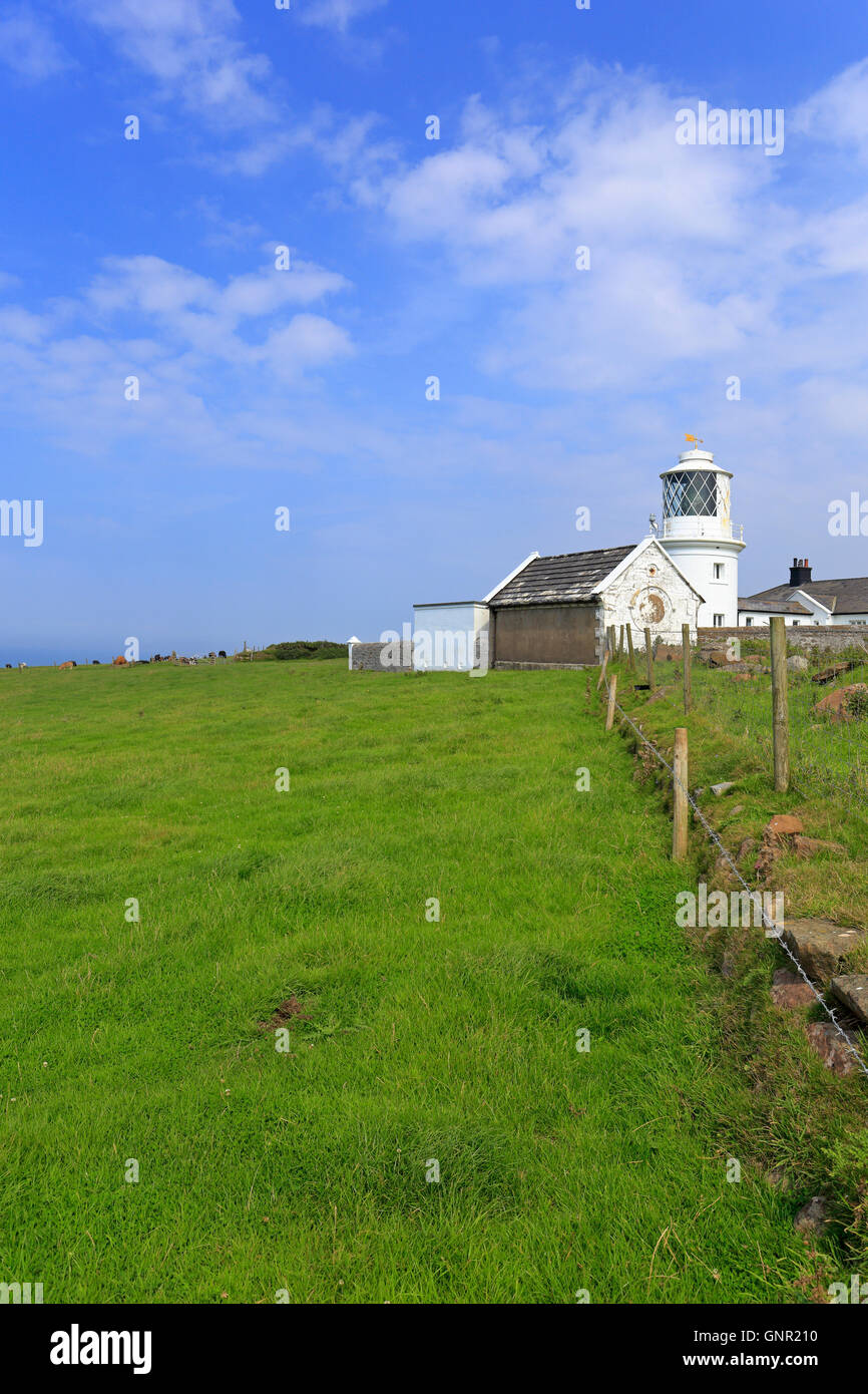 St Bees Head lighthouse on the Coast to Coast Walk, Cumbria, England ...