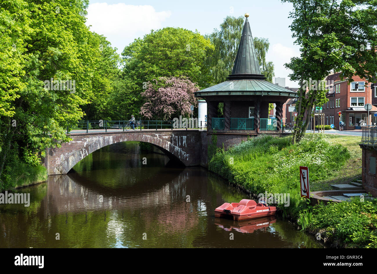 Emden, Germany, bridge over the Emden moat Stock Photo - Alamy