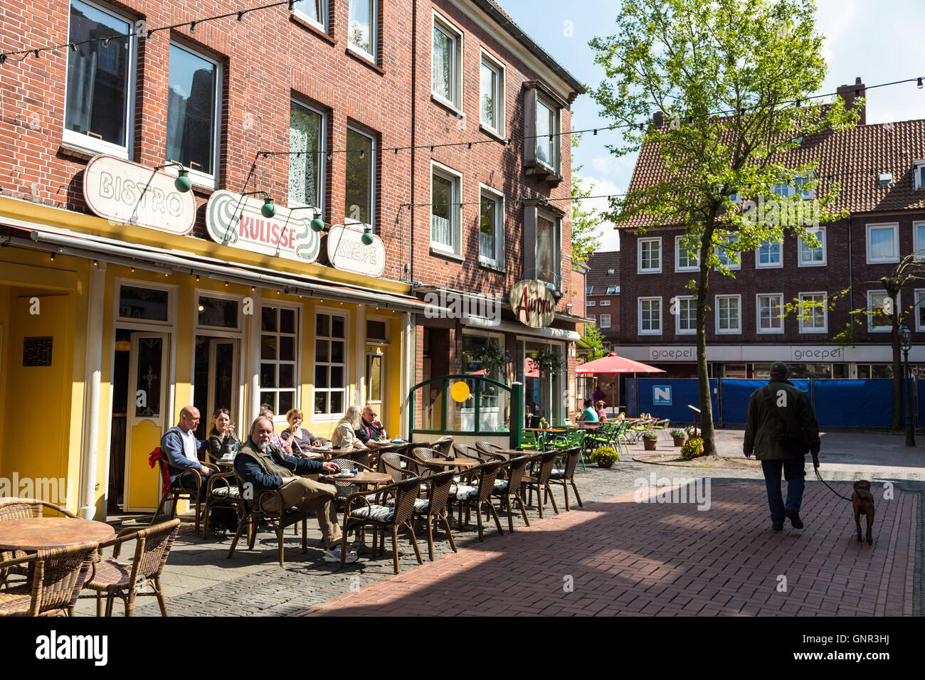 Emden, Germany, Street Cafe in downtown Emden Stock Photo - Alamy