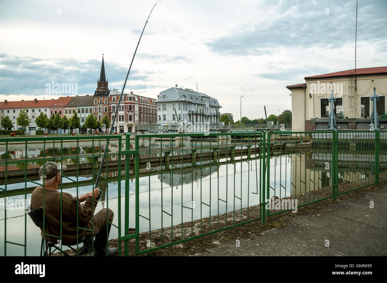 Gubin, Poland, fishermen on the Neisse Stock Photo - Alamy