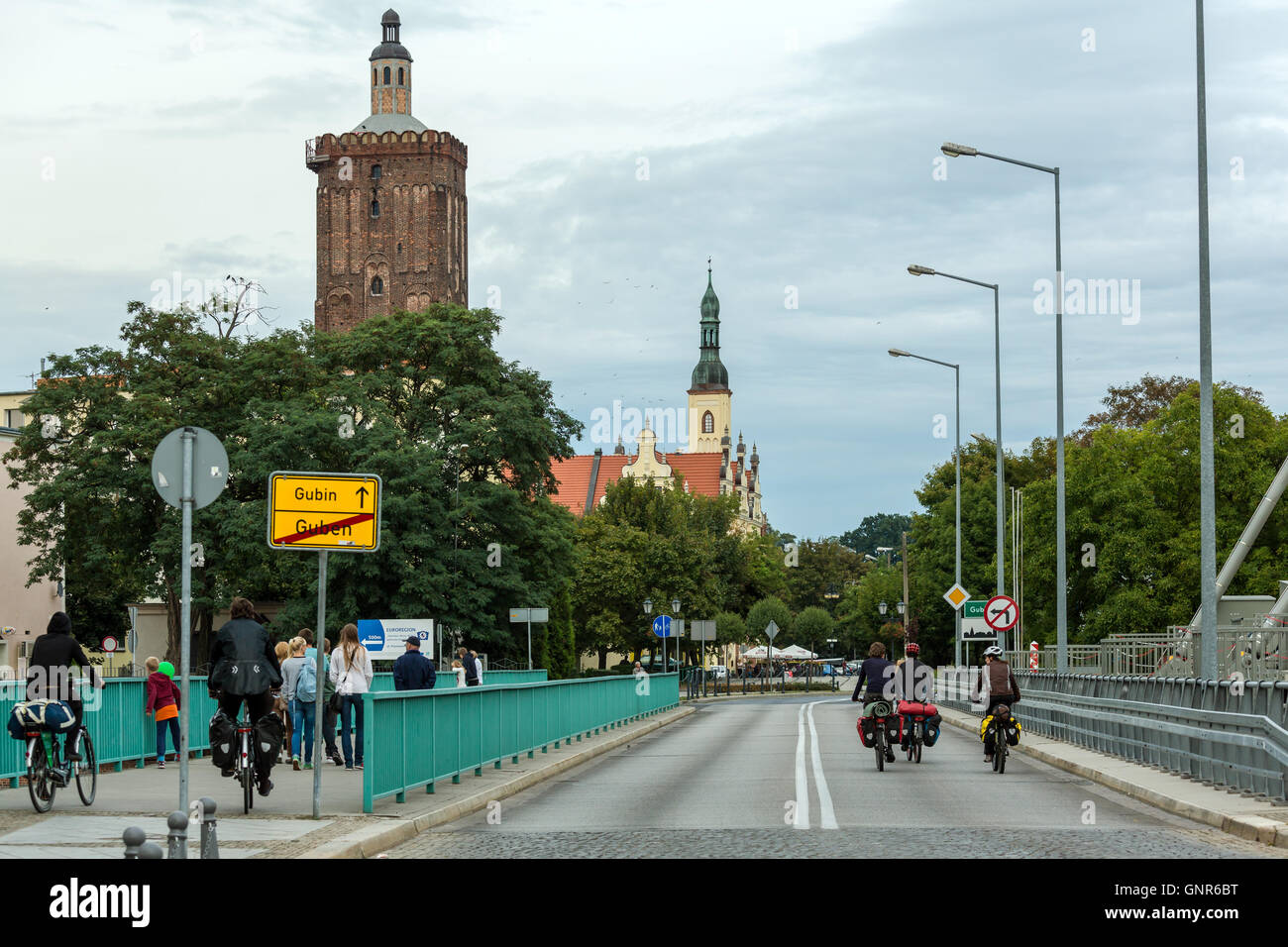 Guben, Germany, bridge between Guben and Gubin Stock Photo - Alamy