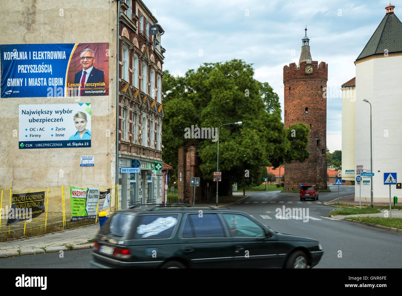 Gubin, Poland, overlooking the Tower Werder Stock Photo - Alamy