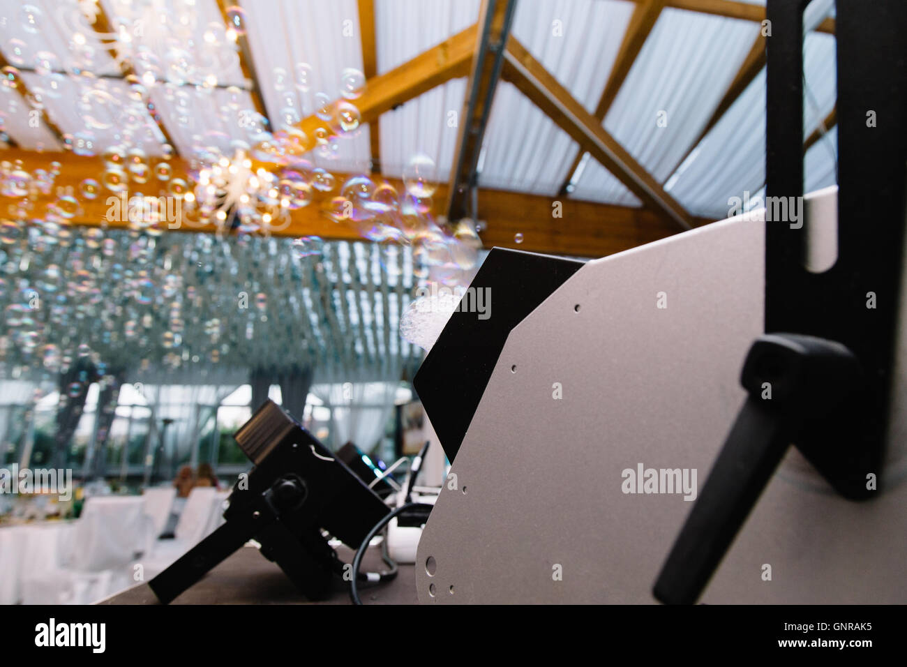 bubble automatic electric machine on the party Stock Photo - Alamy