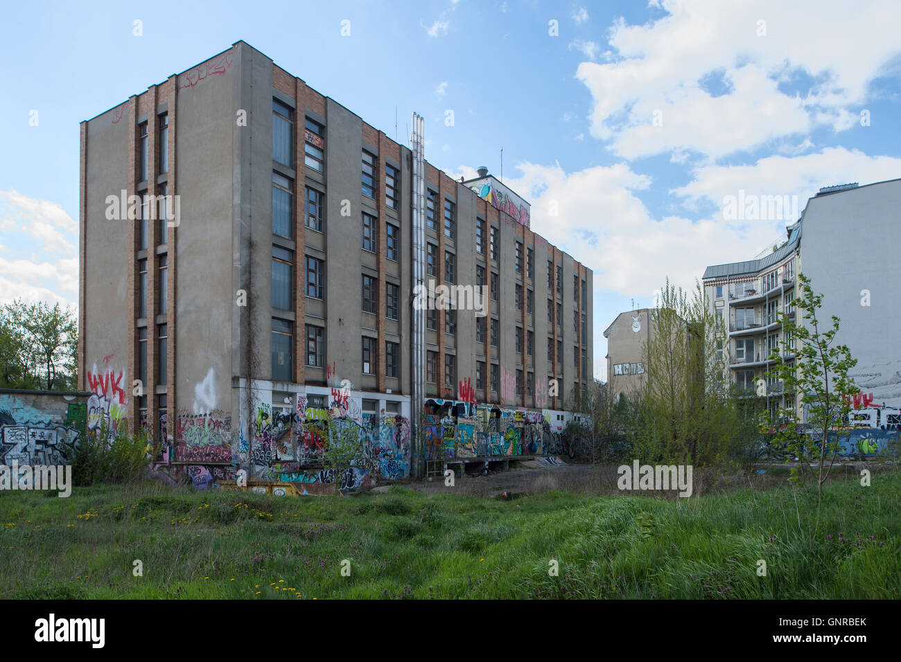 Berlin, Germany, on the fallow Koepenicker Street with DDR Panel Stock ...