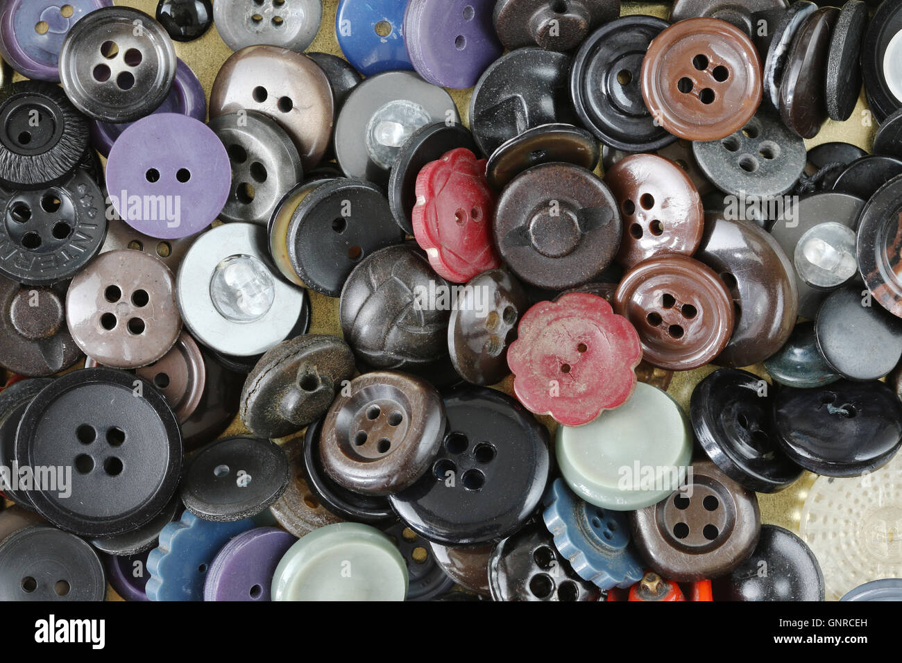 Pile of the various buttons Stock Photo - Alamy
