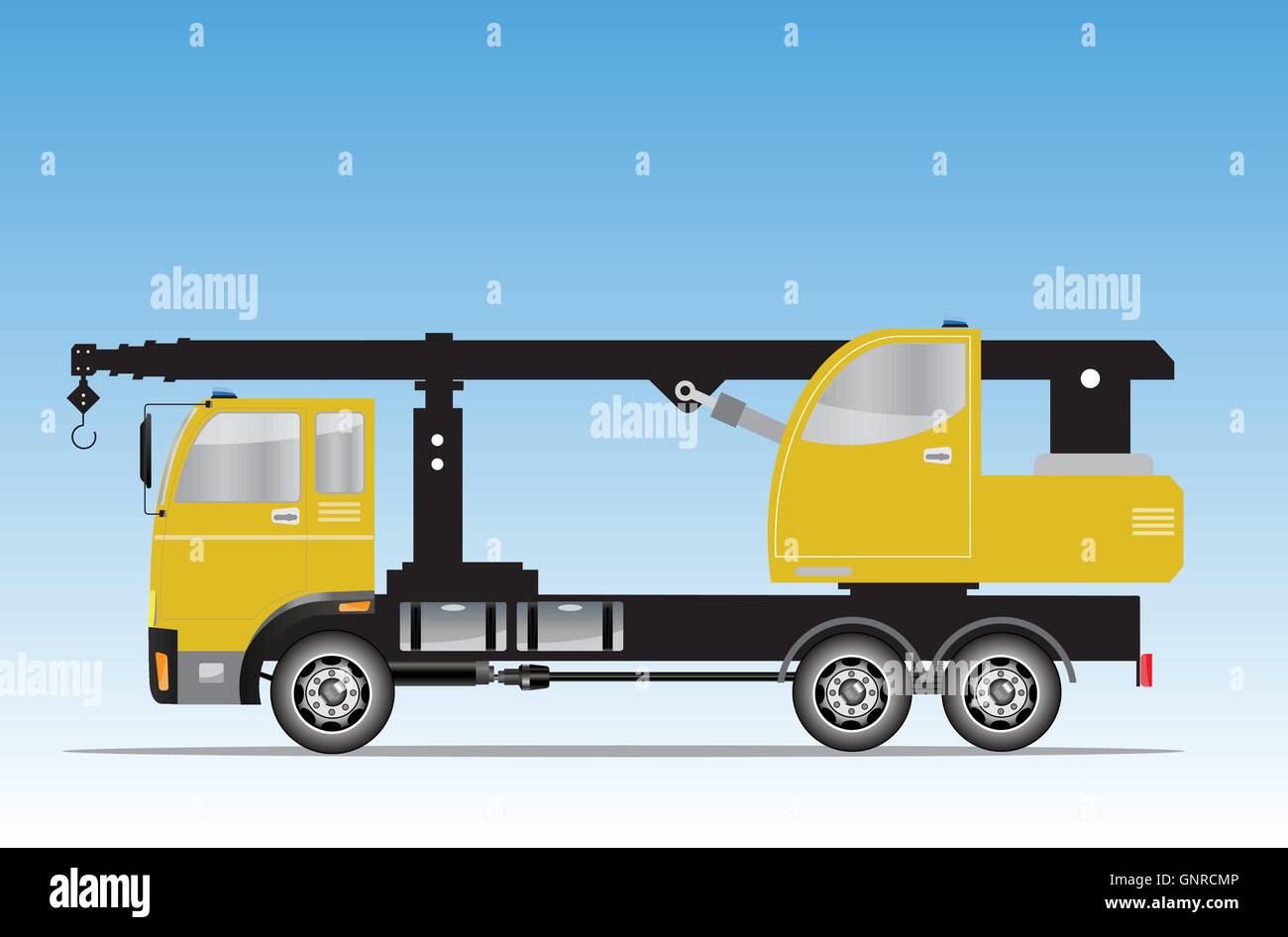 Side view of Crane truck Vector Illustration Stock Vector Image & Art ...