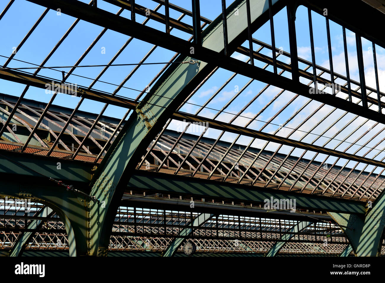 Oldenburg, Germany, historic train shed without skylights am ...