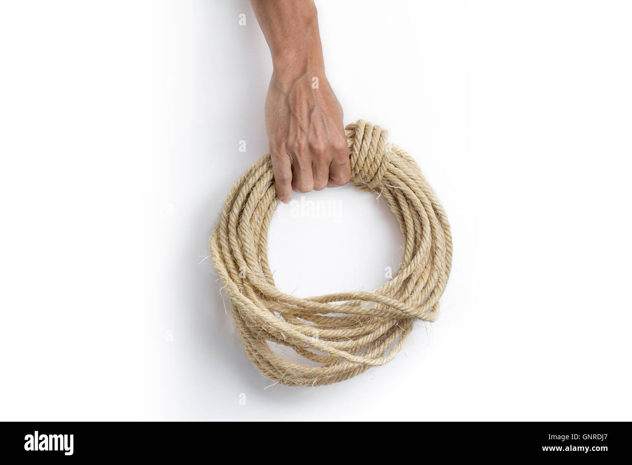 Hand holding rope hi-res stock photography and images - Alamy