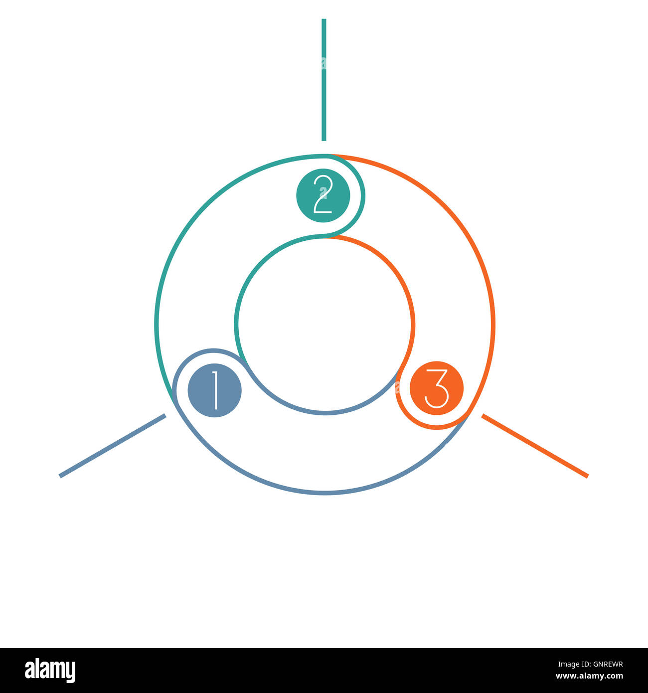 Multi-coloured ring numbered Infographic Cyclic Process from colourful ...