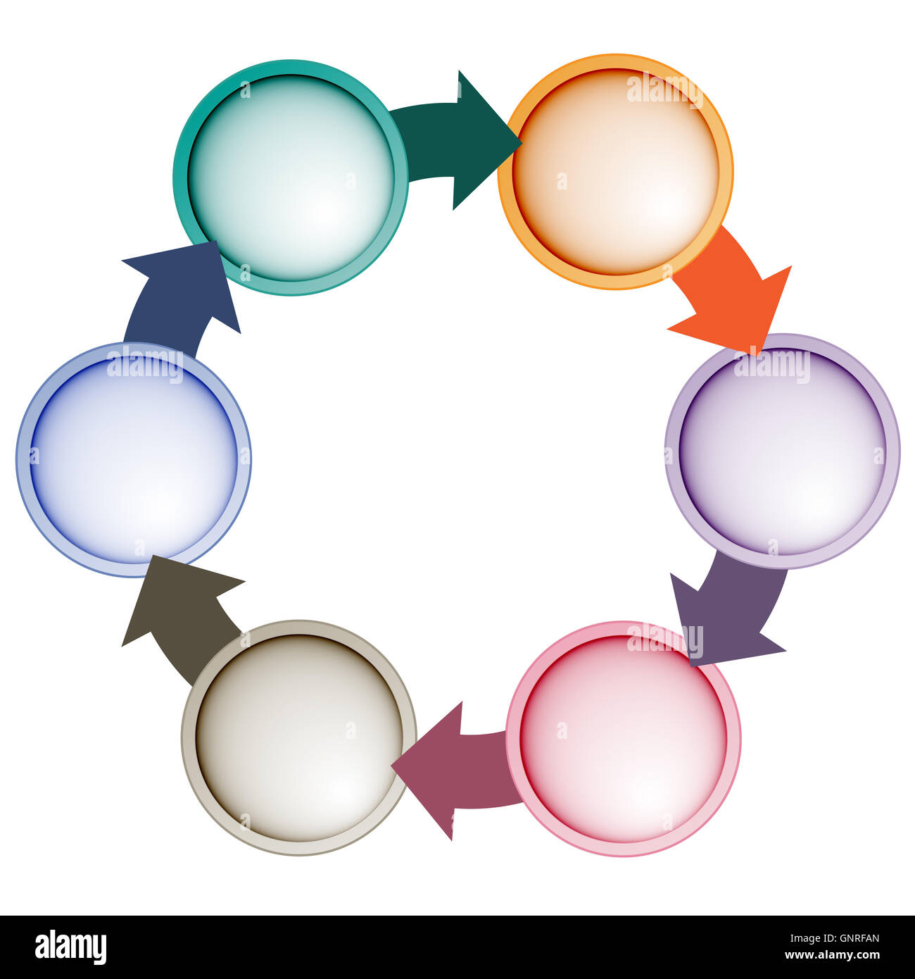 Infographic Cyclic Process With Text Areas On Six Positions Stock Photo ...