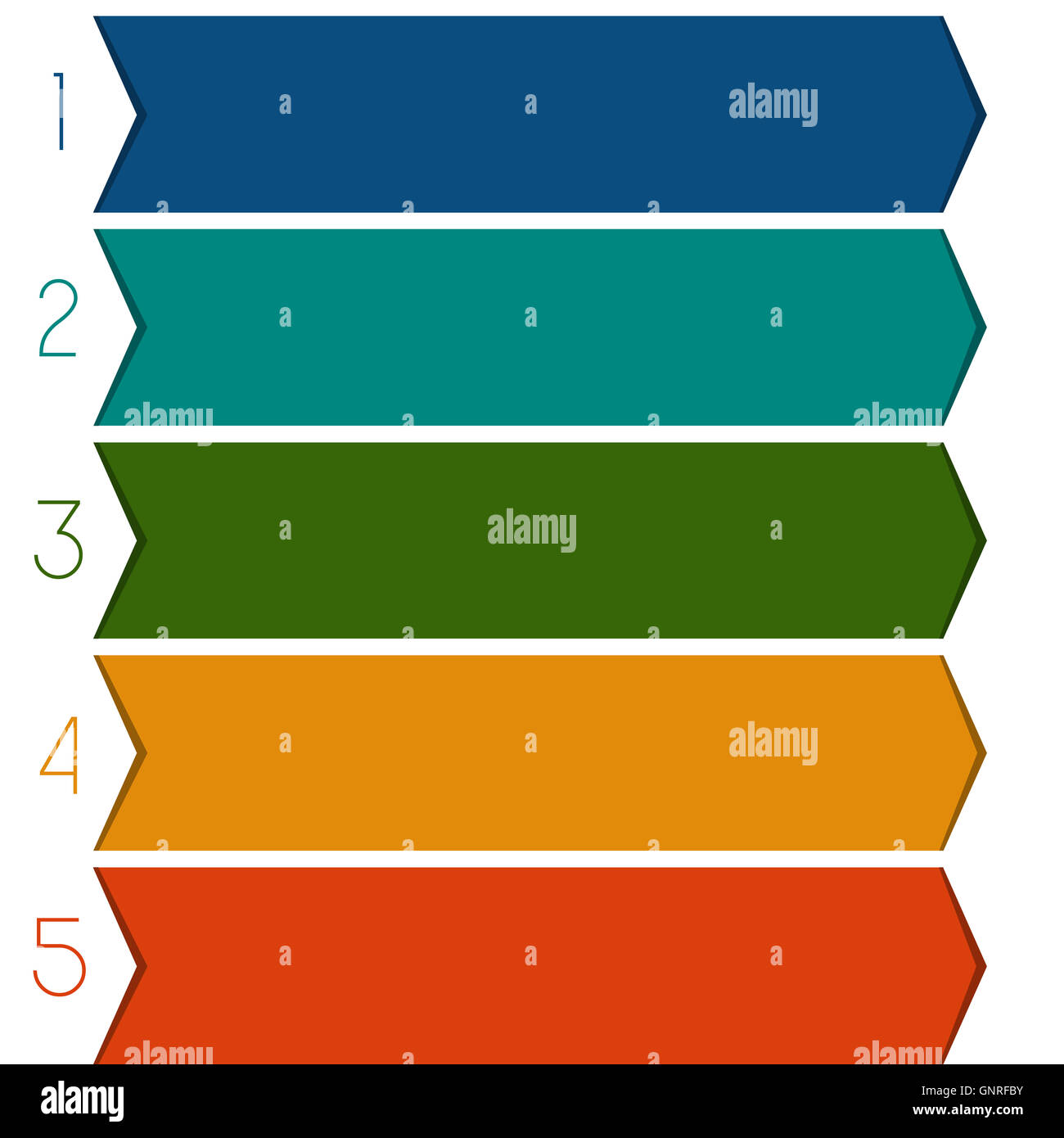 Infographic Five Colour Strips Arrows Stock Photo - Alamy