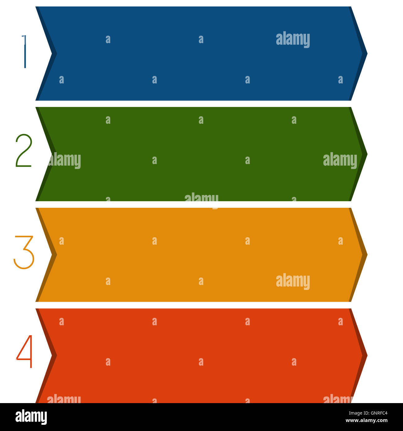 Infographic Four Colour Strips Arrows Stock Photo - Alamy