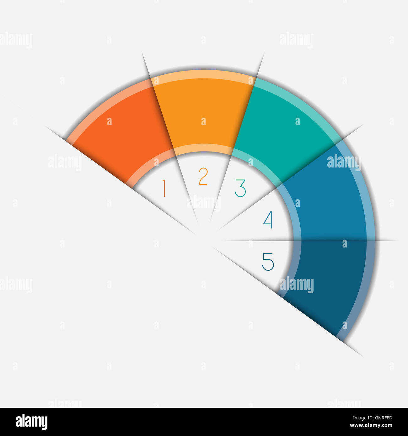 Infographic Semicircle Template Text Areas 5 Positions Stock Photo - Alamy