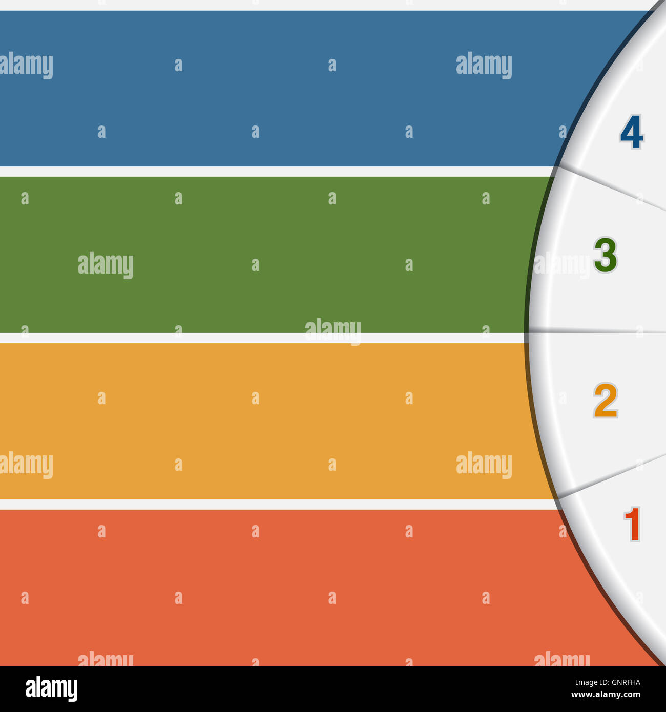 Illustration Template, Colour Strips And Numbered Semicircle With Text ...