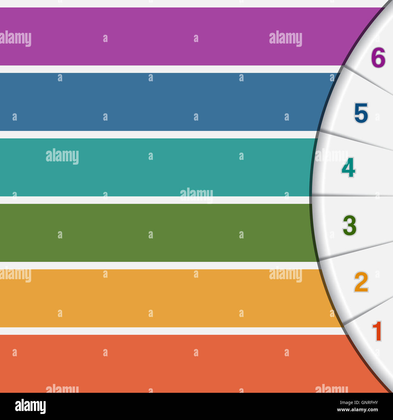 Illustration Template, Colour Strips And Numbered Semicircle With Text ...