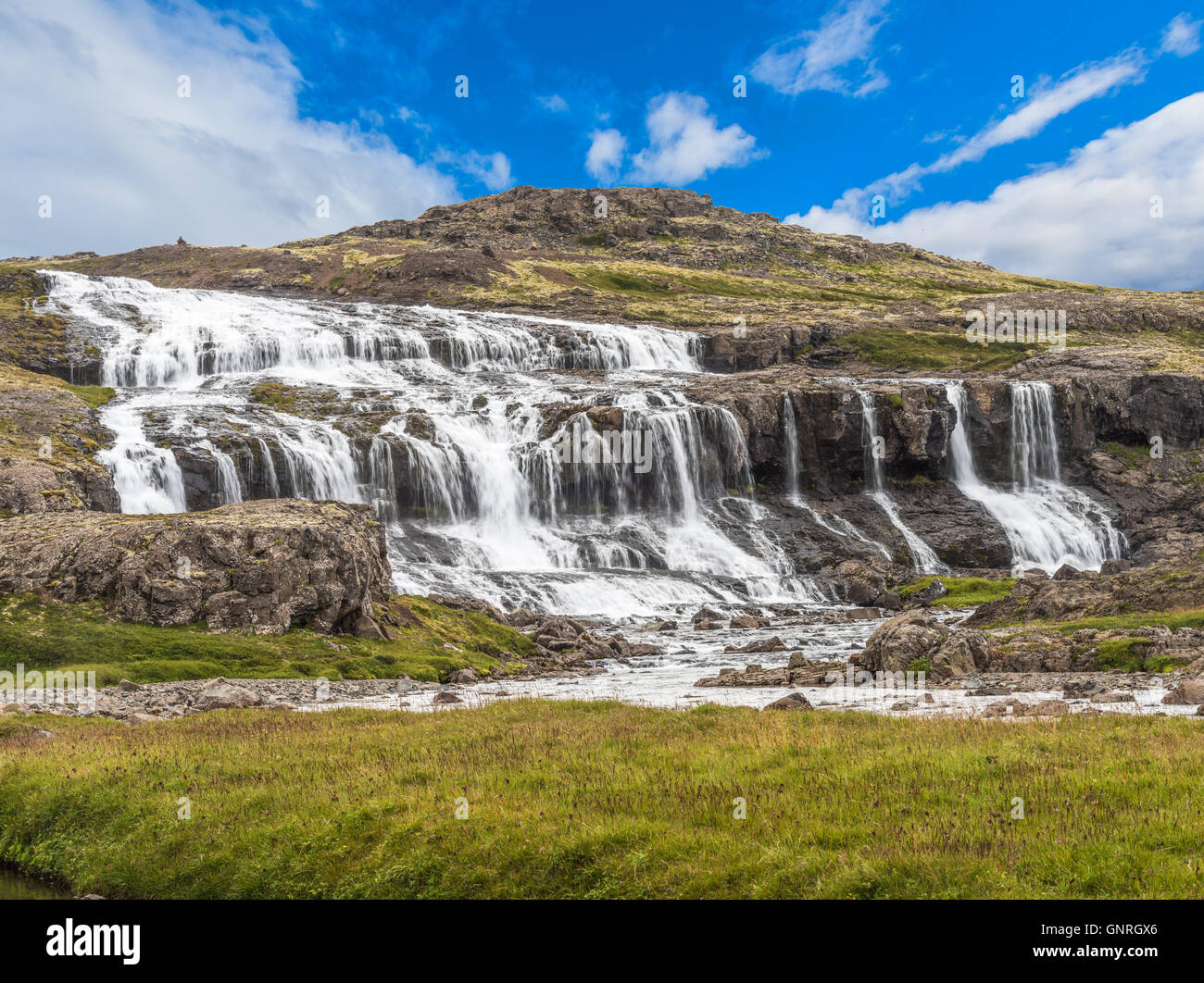 Hvalarfoss waterfall, Strandir Coast, West Fjords, Iceland Stock Photo ...