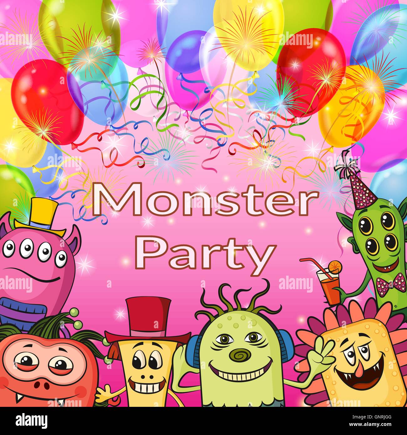 Cartoon Monsters Background Stock Vector Image & Art - Alamy