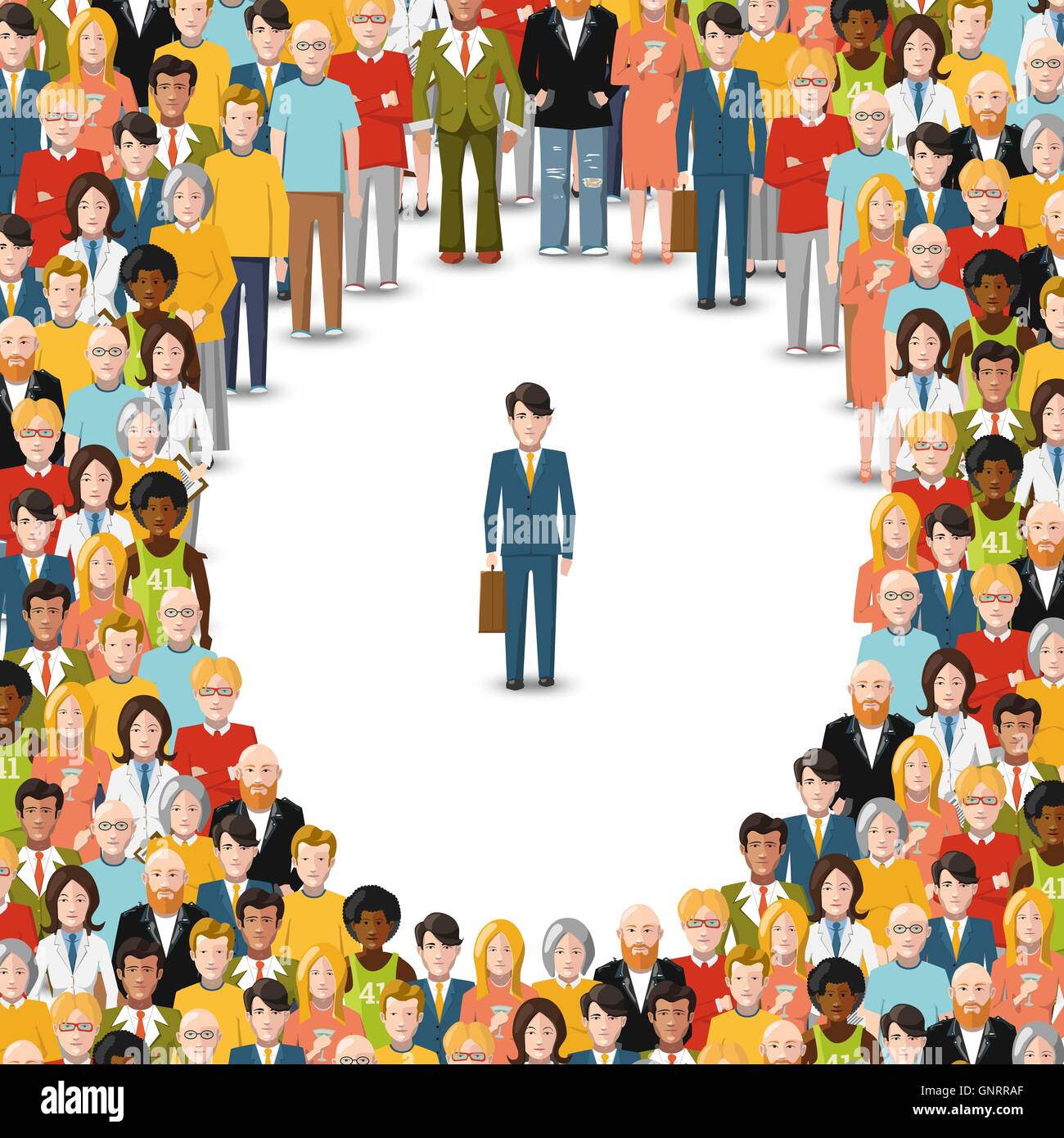 One Person Standing Up In A Crowd