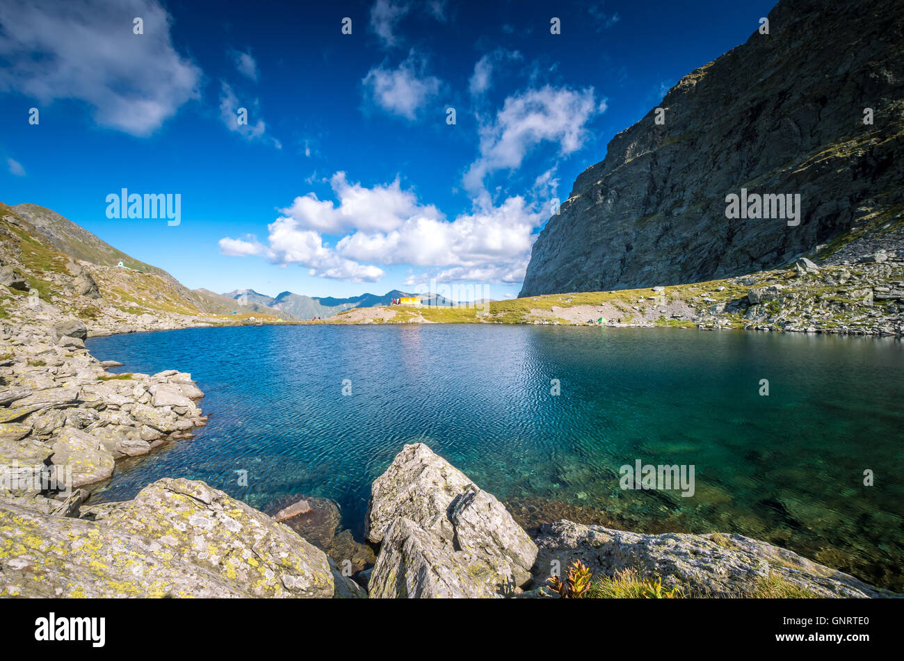 Caltun glacial lake. Beautiful mountain landscape with a lake in ...