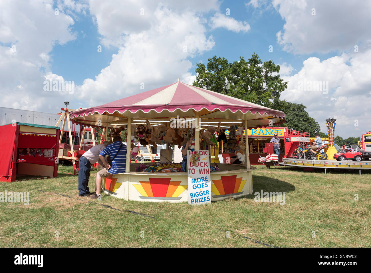 Hook a duck to win a prize fairground entertainment stall at Stow cum ...