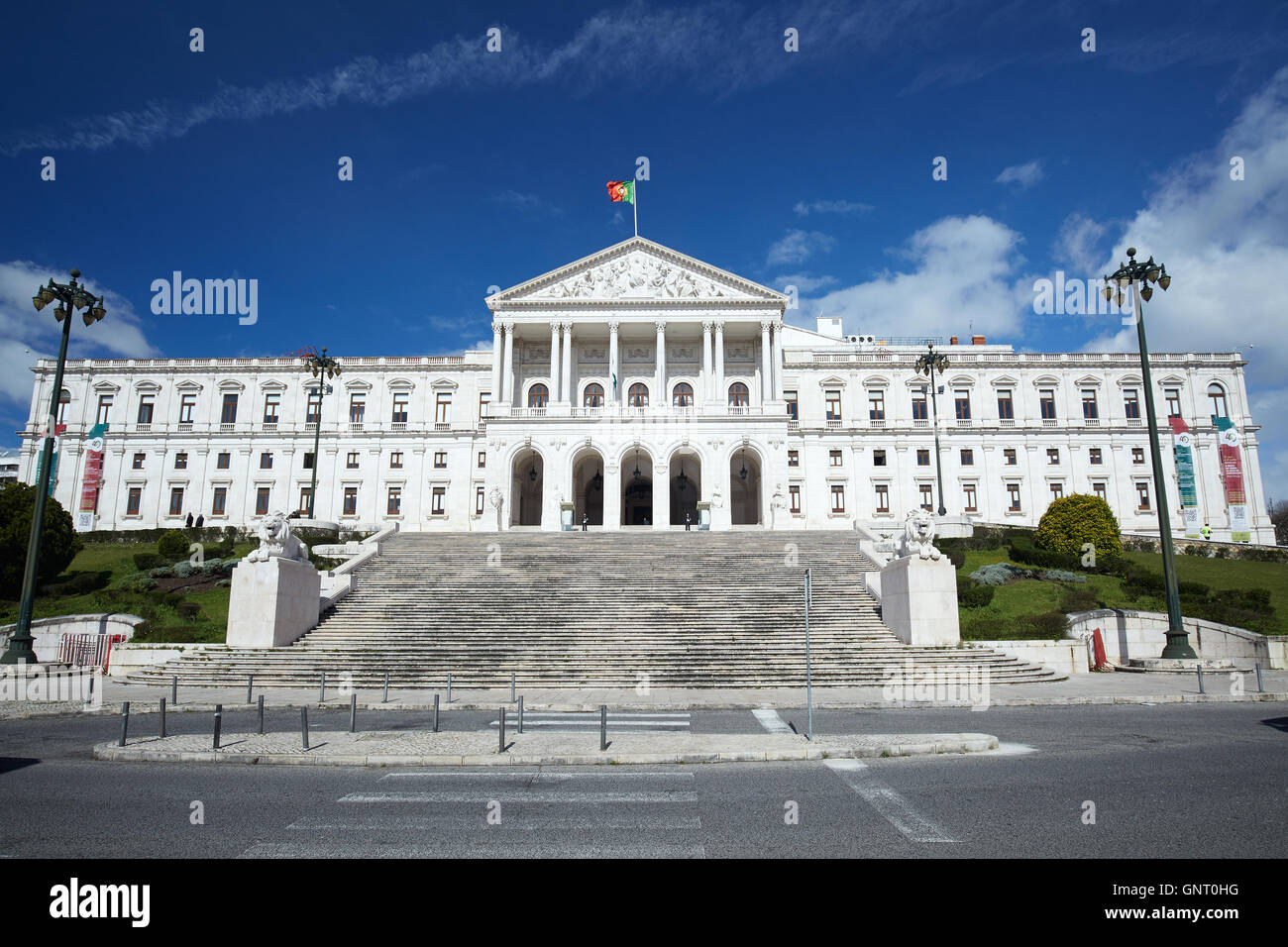 Lisbon, Portugal, the parliament building Palacio de Sao Bento Stock ...