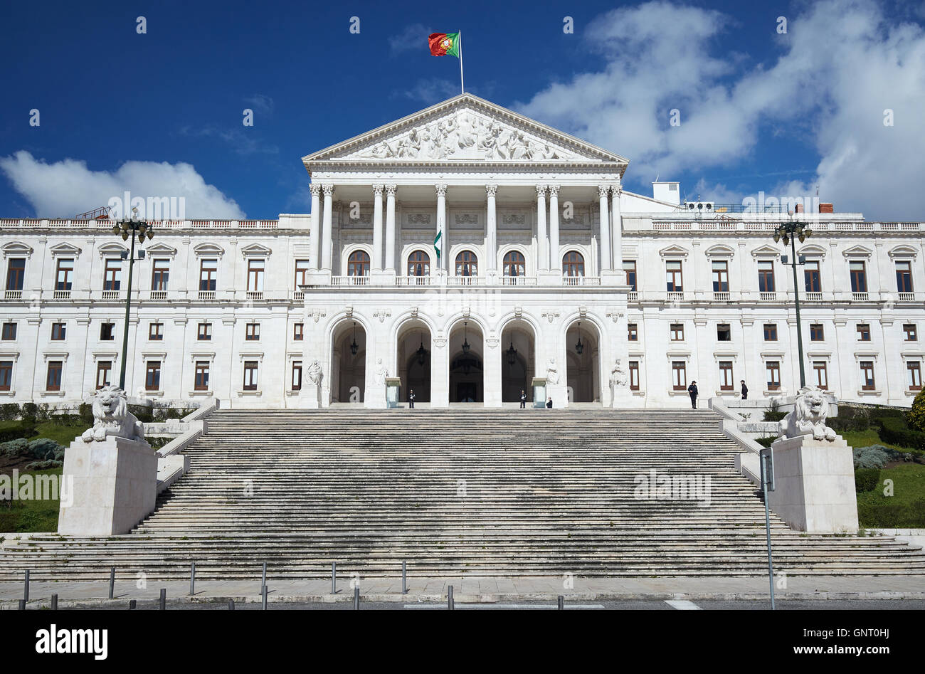 Lisbon, Portugal, the parliament building Palacio de Sao Bento Stock ...