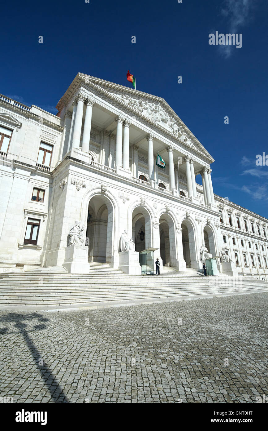 Lisbon, Portugal, the parliament building Palacio de Sao Bento Stock ...