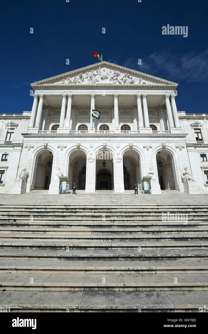 Lisbon, Portugal, the parliament building Palacio de Sao Bento Stock ...