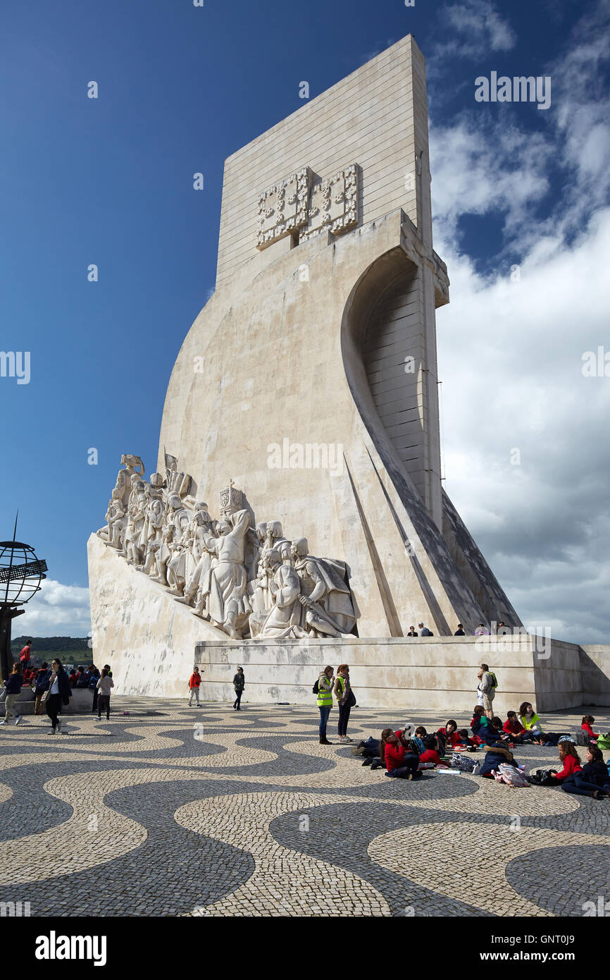 Lisbon, Portugal, the monument Padrao dos Descobrimentos Stock Photo ...