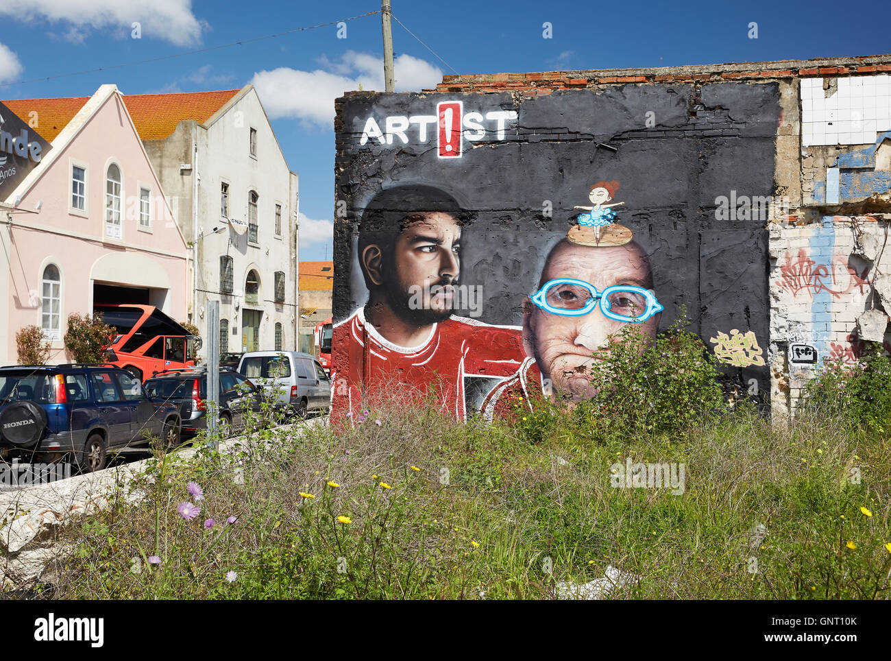 Lisbon, Portugal, graffiti on a house wall Stock Photo - Alamy