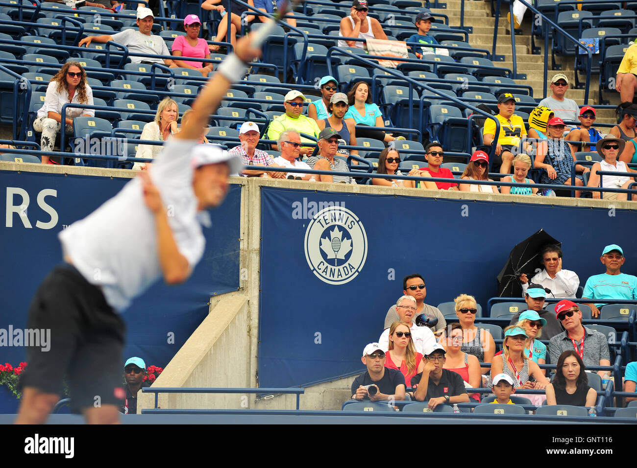 The crowd watching tennis on centre court at the 2016 Rogers Cup tennis ...
