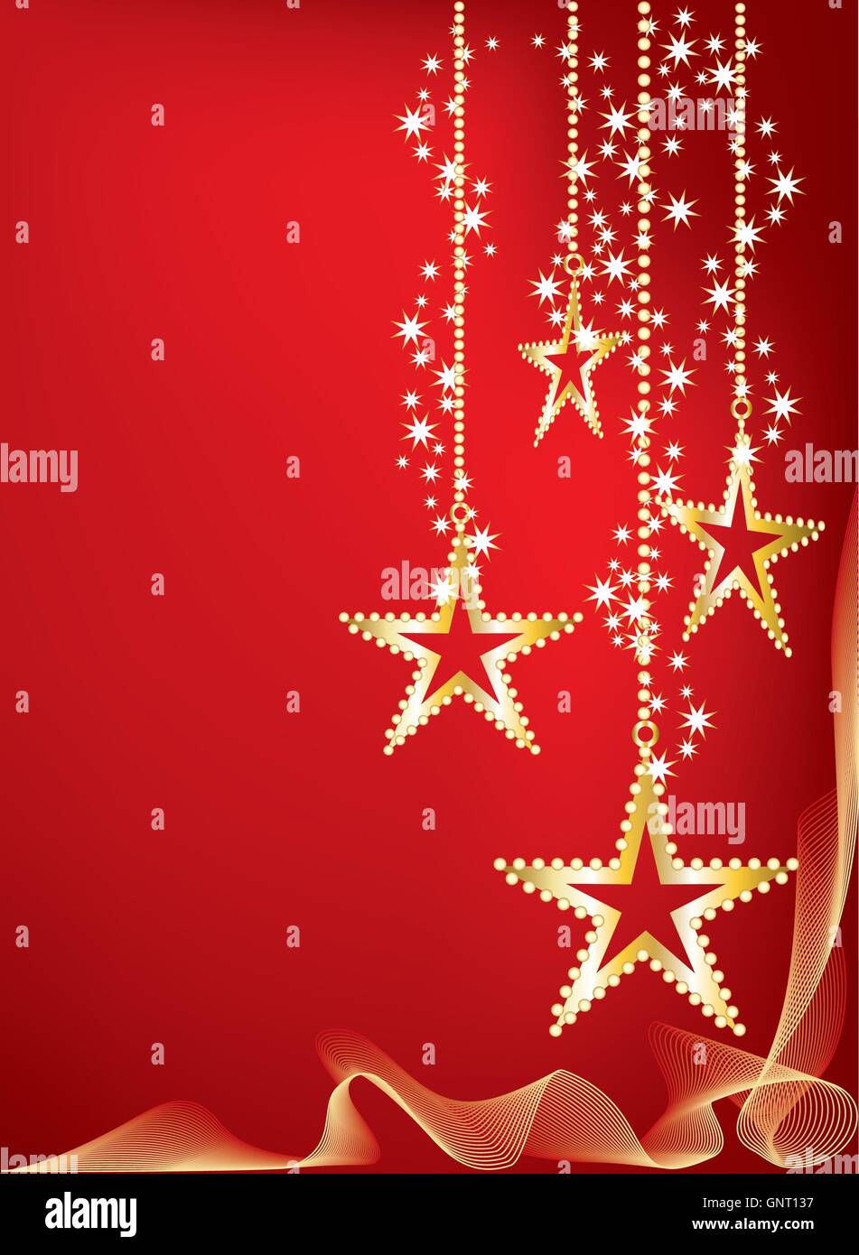 Red graded Christmas background with golden stars Stock Photo - Alamy