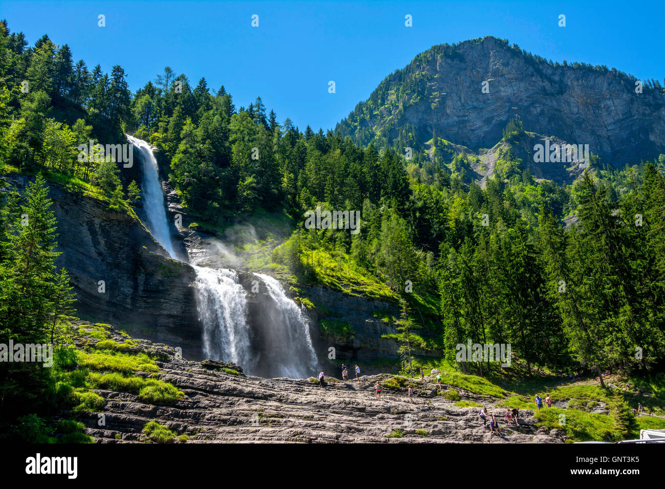 Rouget waterfall.Sixt-fer-a-Cheval near Samoens. Rouget waterfall ...