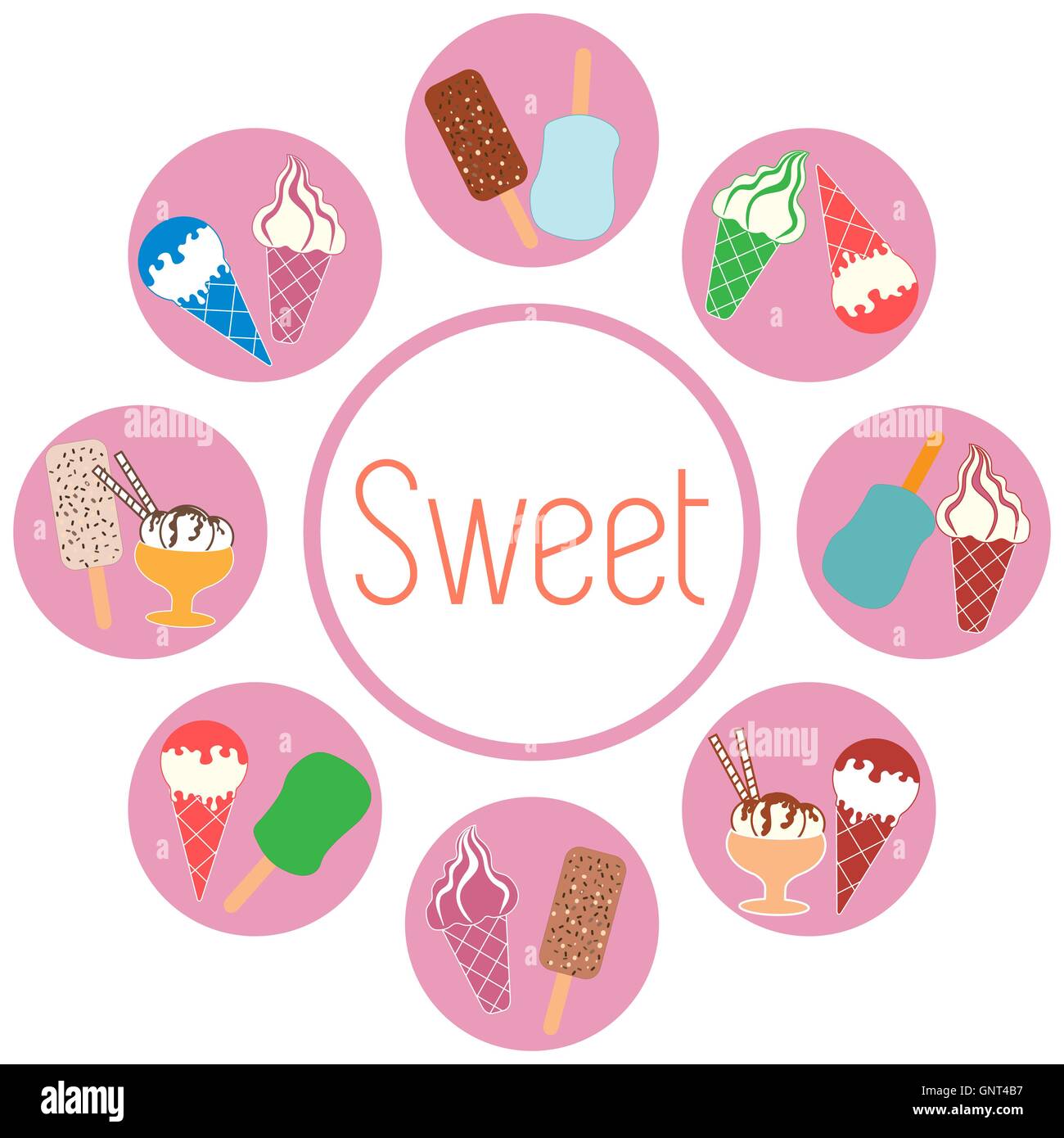 Nice picture of a colored scheme with various kinds of delicious ice ...