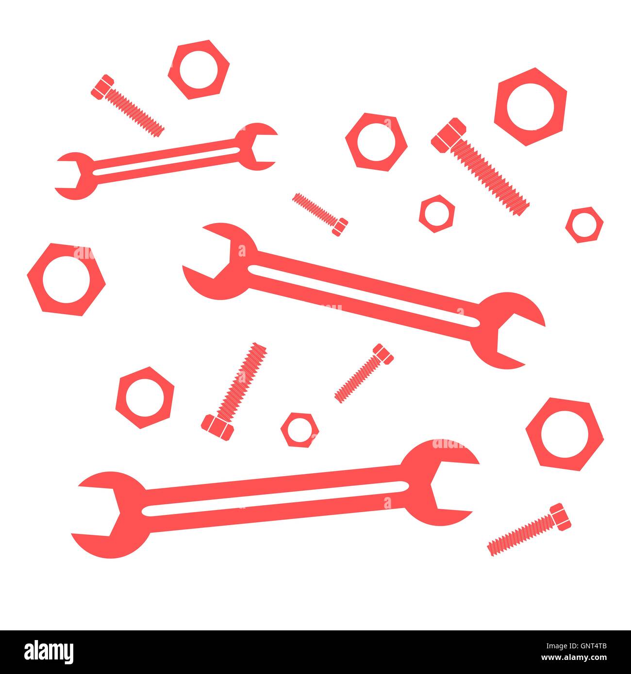 Nice picture of a colored tools on a white background Stock Vector ...