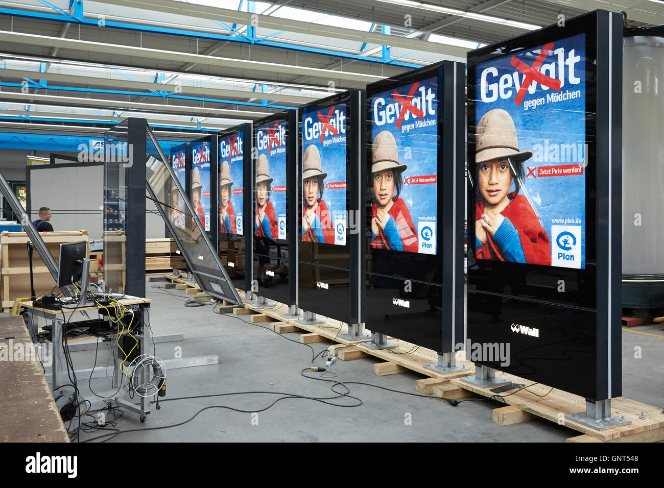 Velten, Germany, production of advertising displays in Wall AG Stock ...