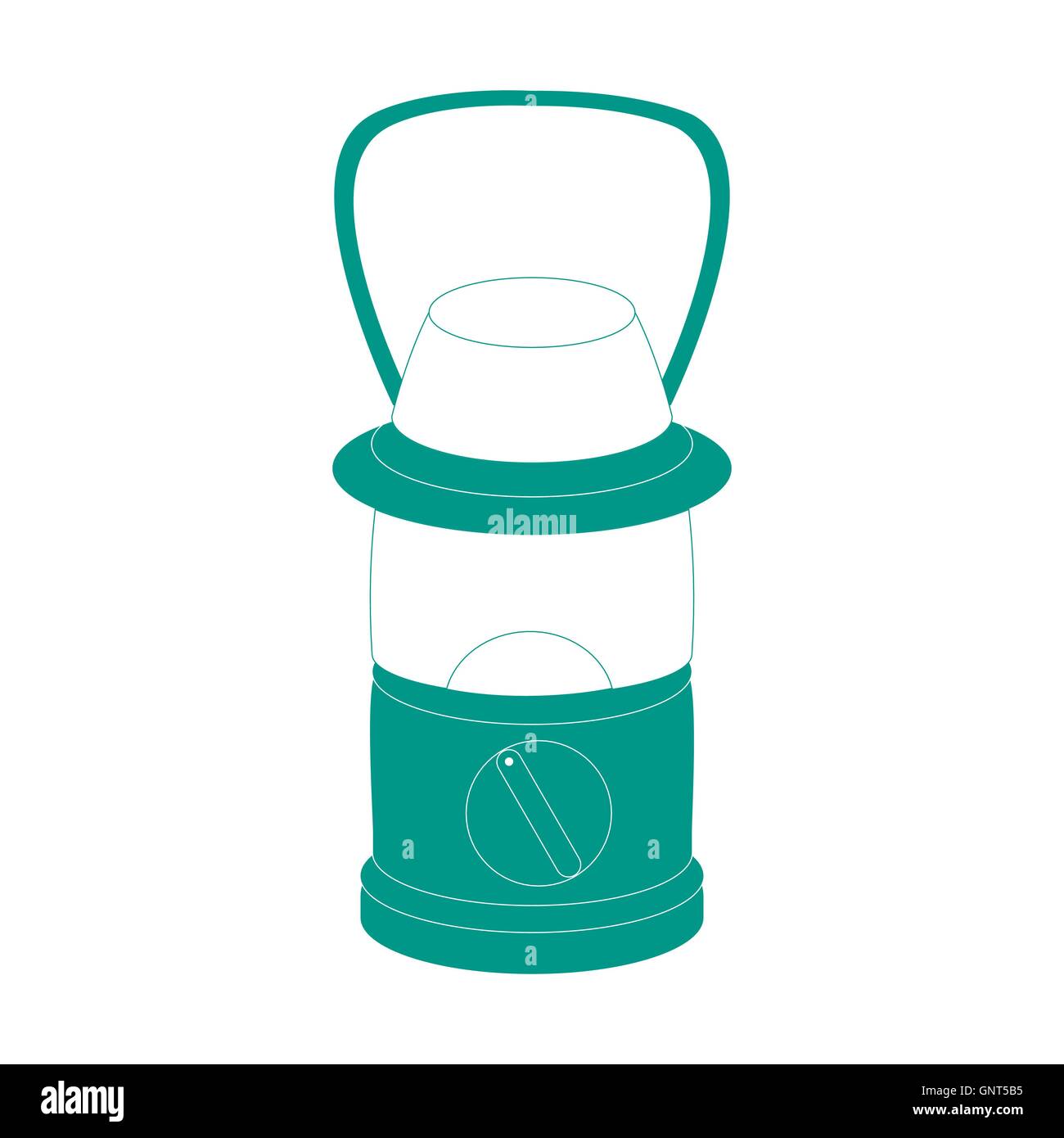 Stylized icon of a colored camping light on a white background Stock ...