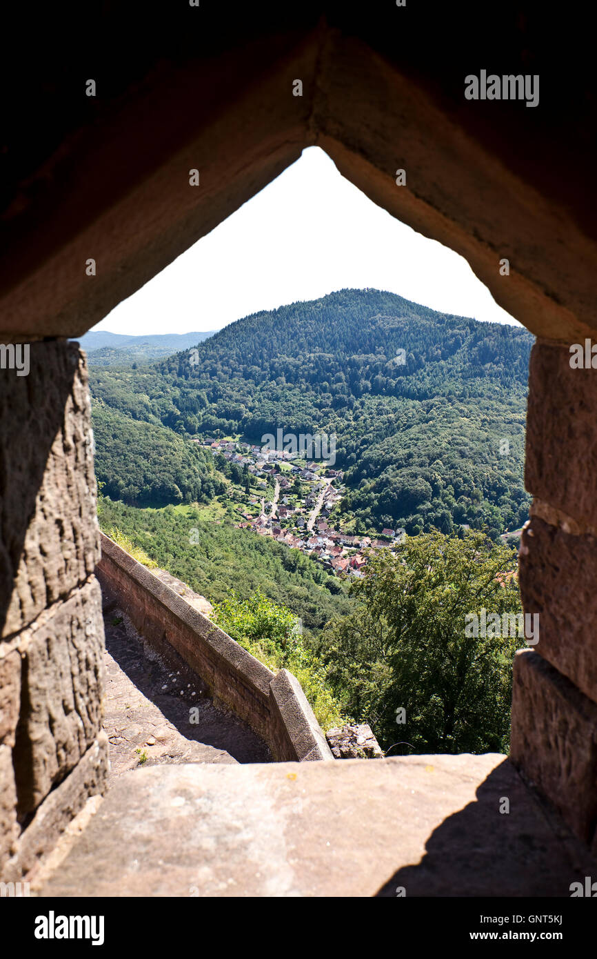 Looking through a window in the guard's tower of Trifels Castle in ...