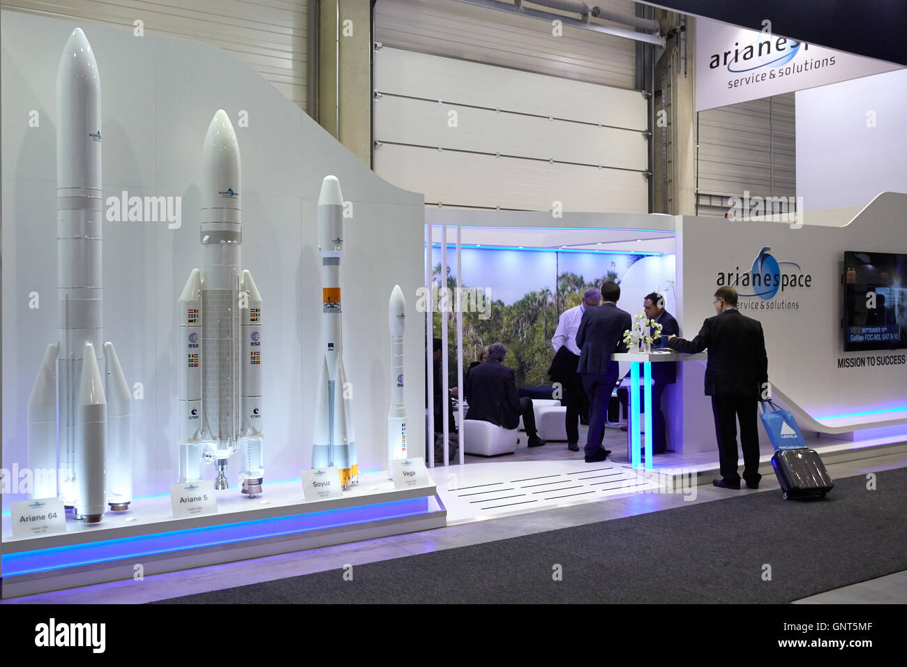 Schoenefeld, Germany, booth Arianespace at ILA 2016 Stock Photo - Alamy