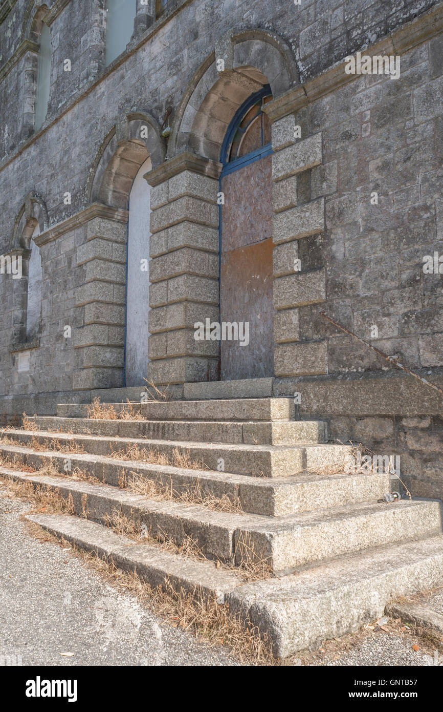 Blocked doorway / entrance to old building in St. Austell, Cornwall ...
