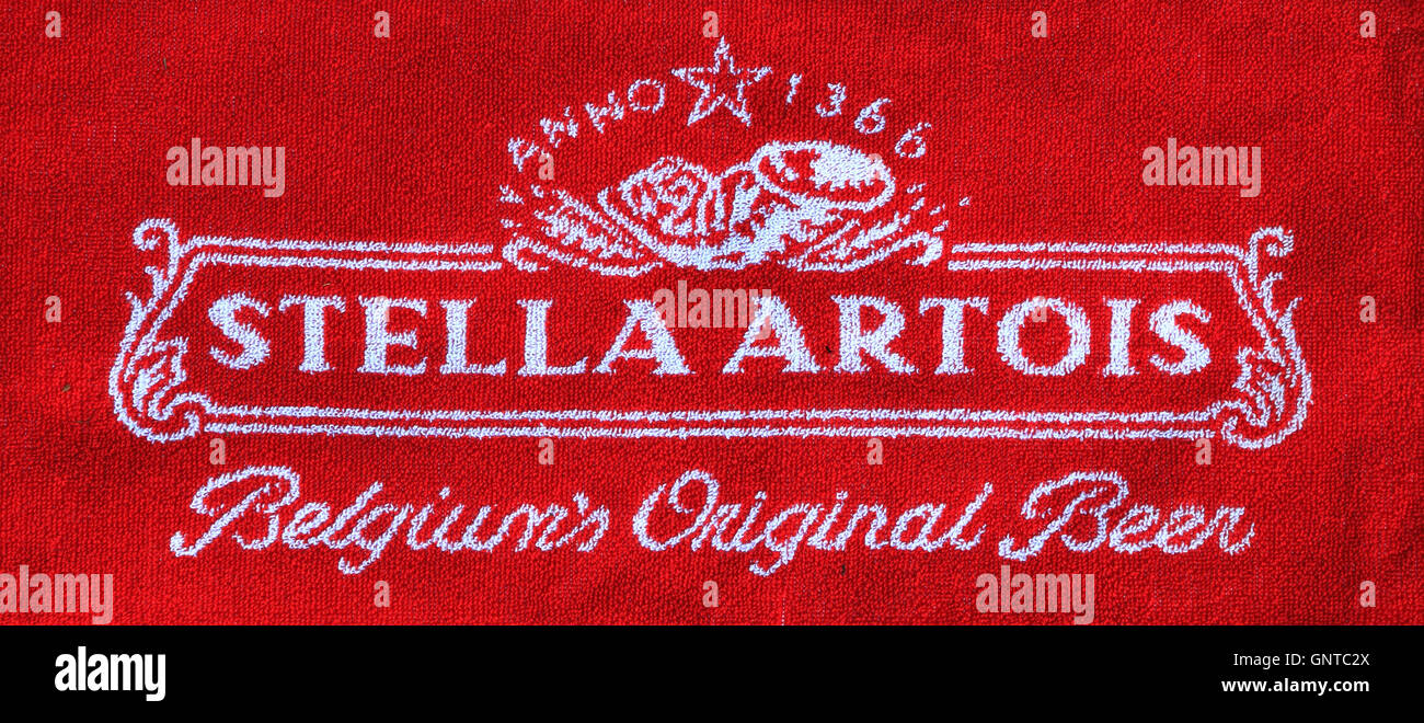 Stella artois pub beer cloth hi-res stock photography and images - Alamy