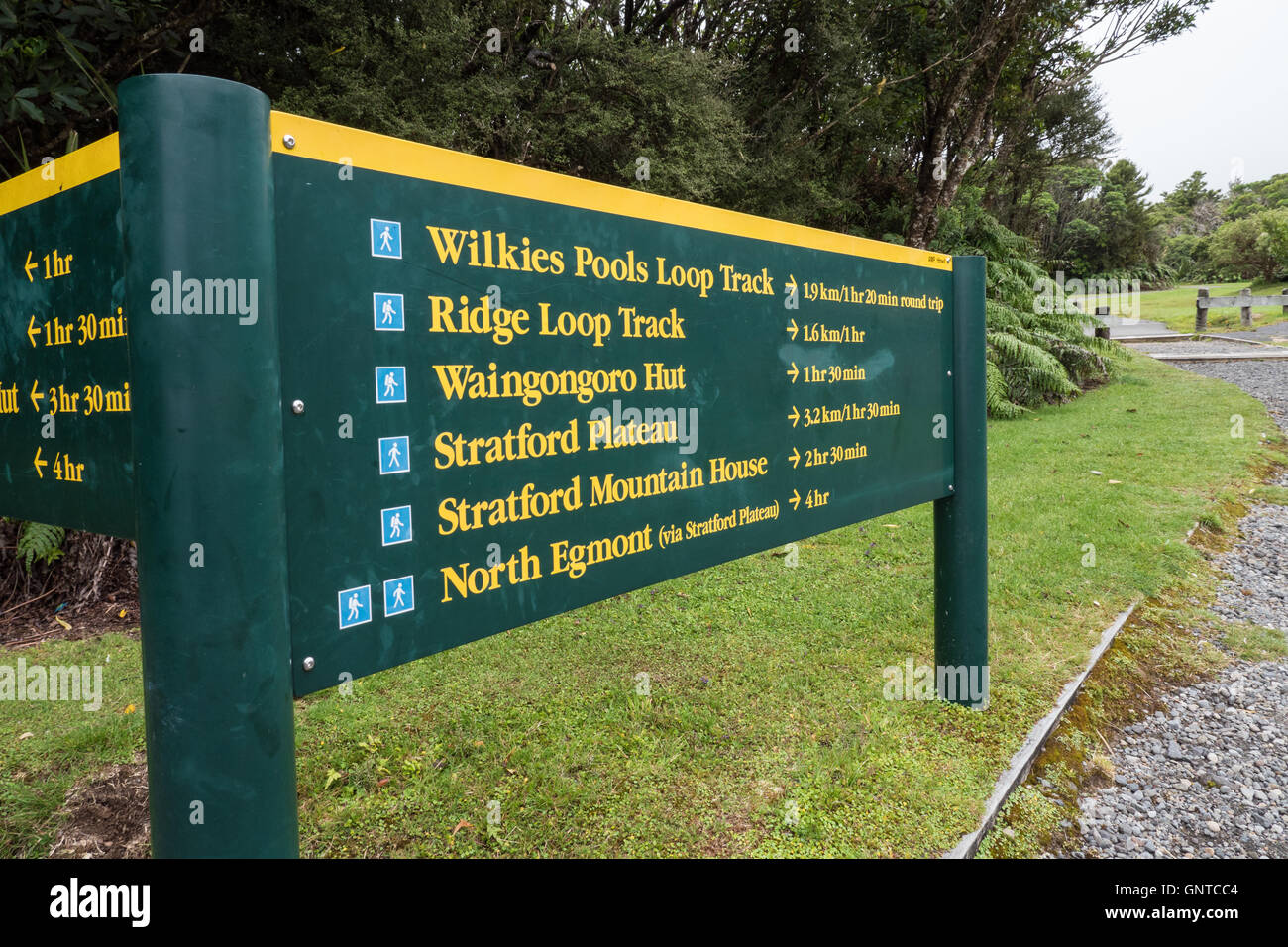 Track sign to Wilkies Pools, Waingongoro track, Stratford Plateau and ...