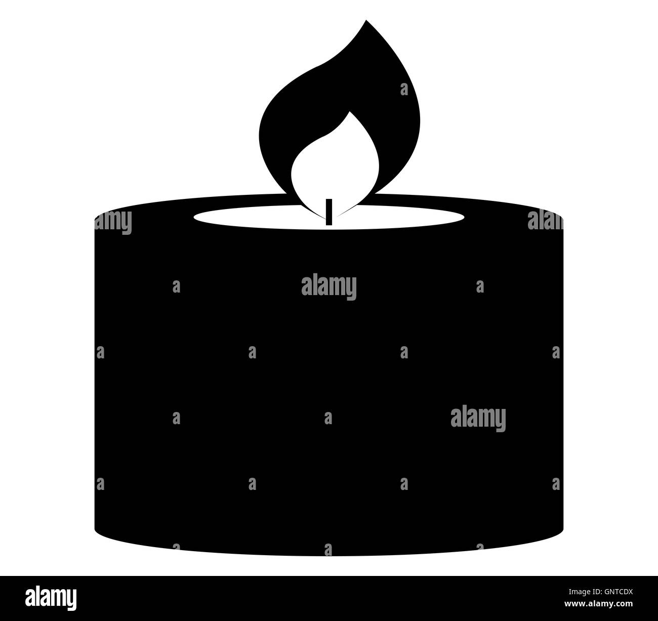 Candle icon flat design Black and White Stock Photos & Images - Alamy