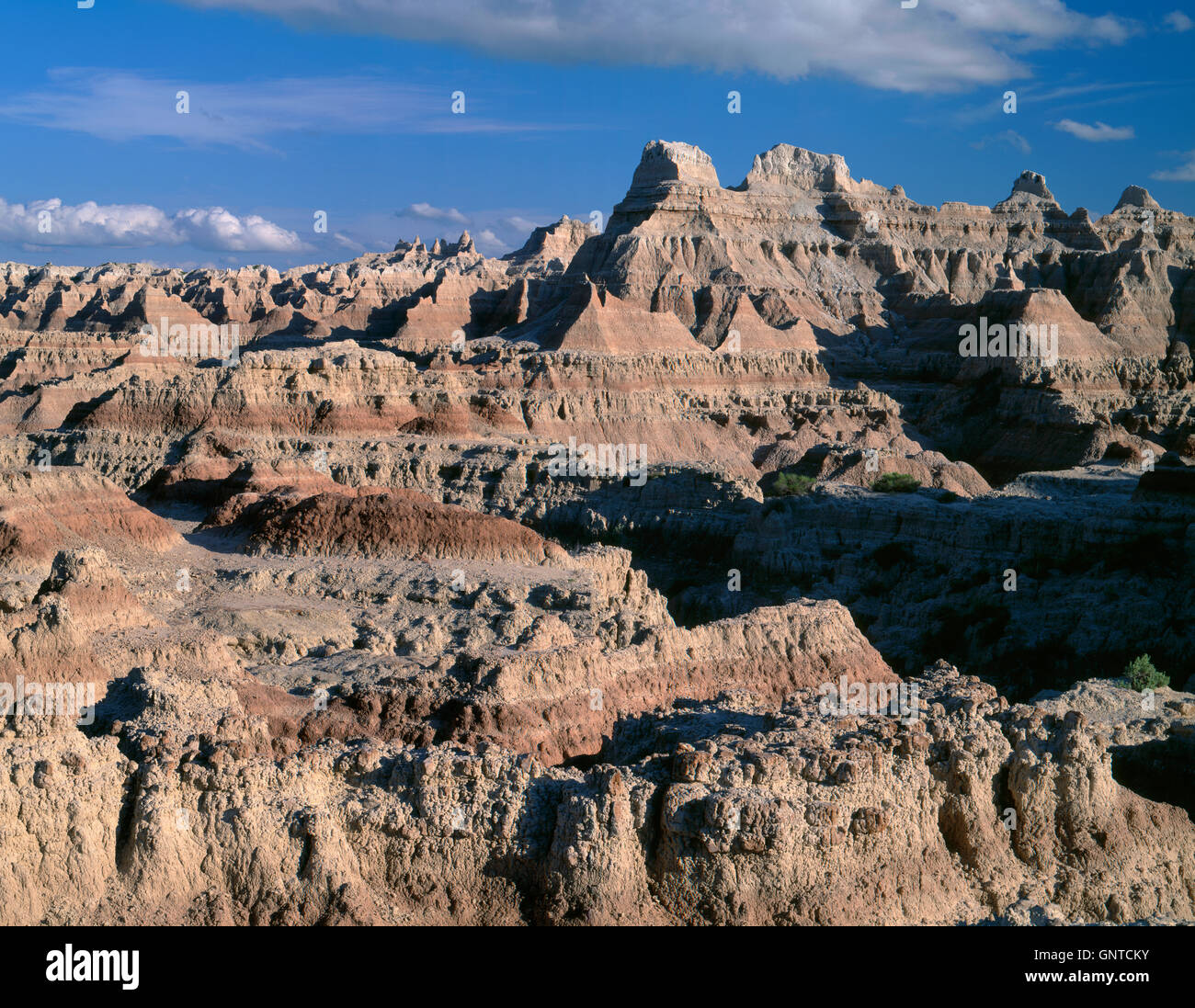 USA, South Dakota, Badlands National Park, Eroded, sedimentary ...