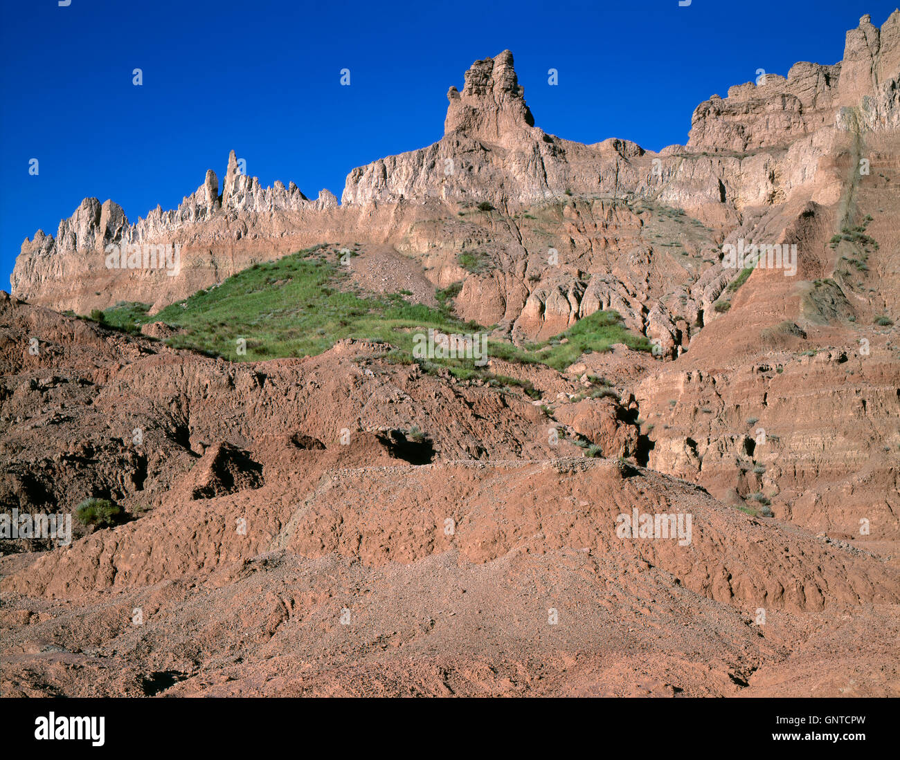 USA, South Dakota, Badlands National Park, North Unit, Eroded ...