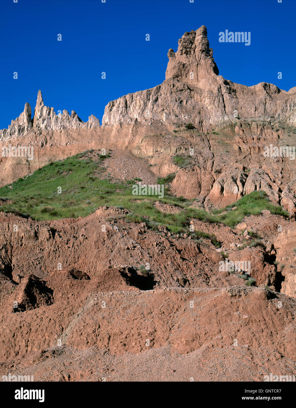 USA, South Dakota, Badlands National Park, North Unit, Eroded ...