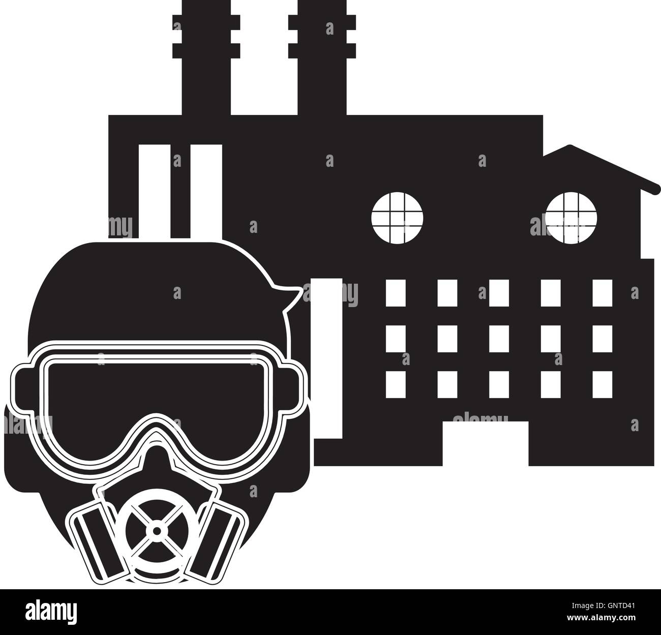 factory and gas mask icon Stock Vector Image & Art - Alamy