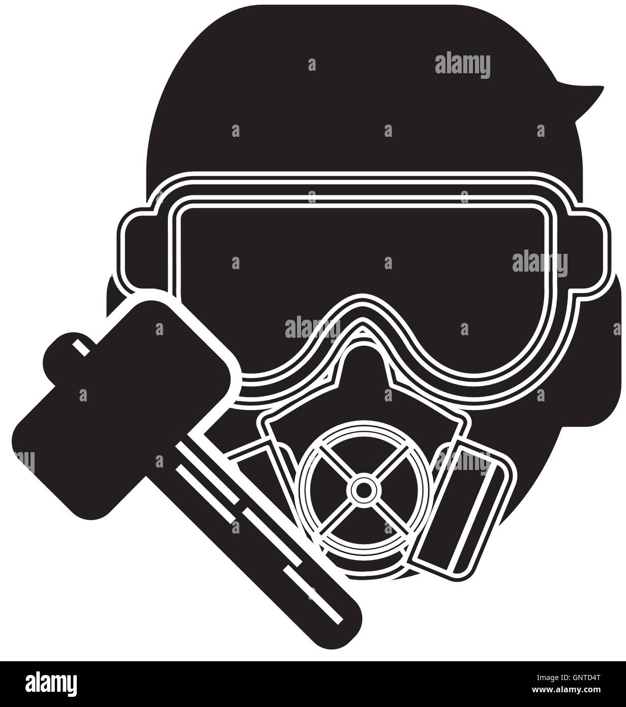 gas mask and hammer icon Stock Vector Image & Art - Alamy