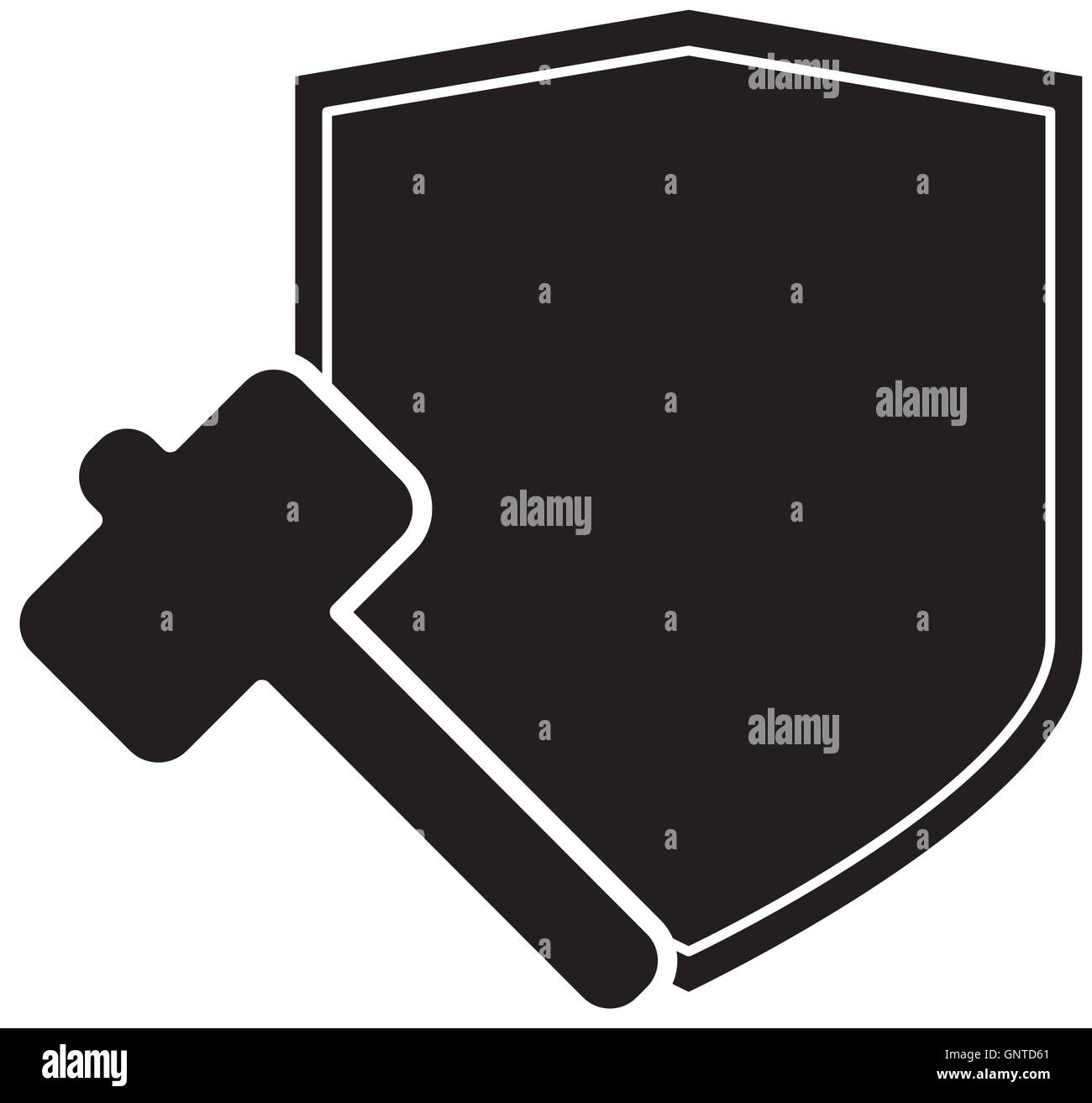 shield and hammer icon Stock Vector Image & Art - Alamy