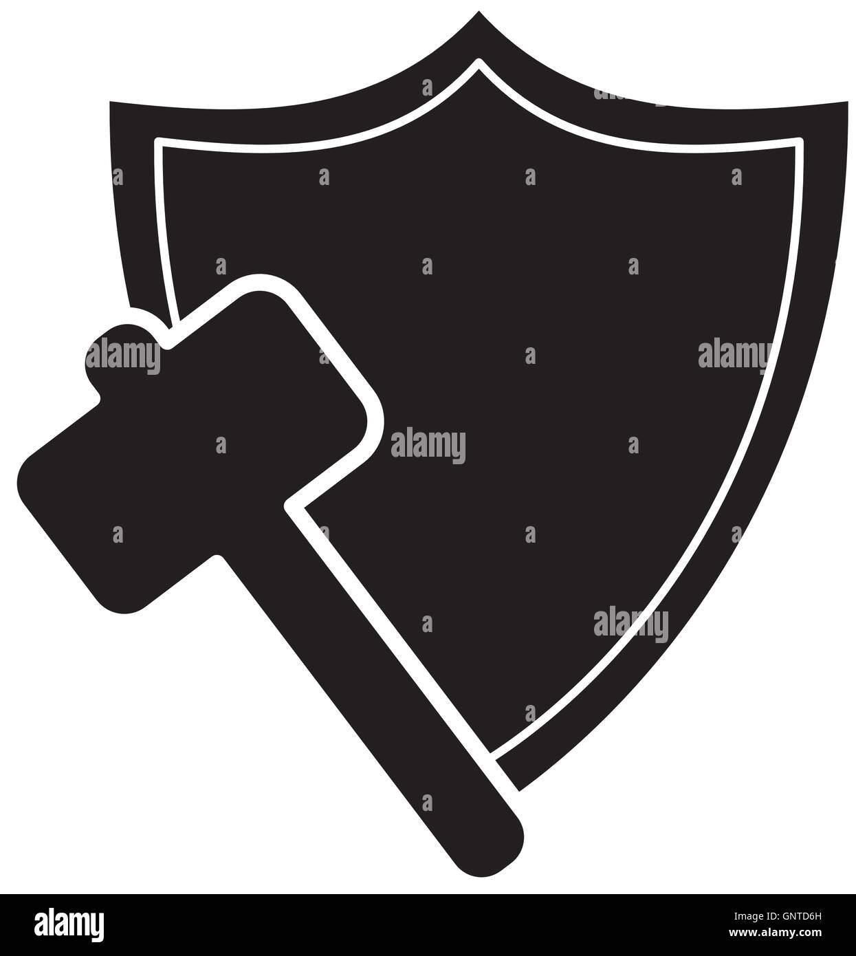 shield and hammer icon Stock Vector Image & Art - Alamy
